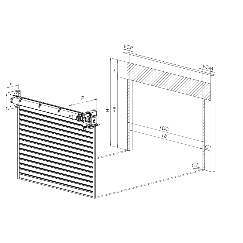 Rideau Enroulable Métallique Motorisé 380v Lames Galvanisées Pleines 9 ...